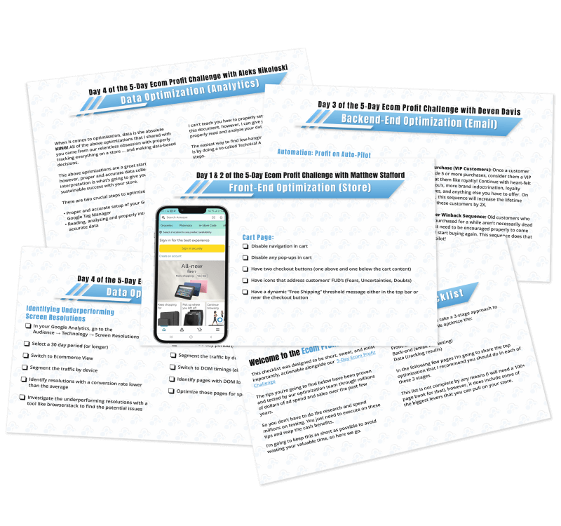 Ecom Profit Checklist - Build Grow Scale